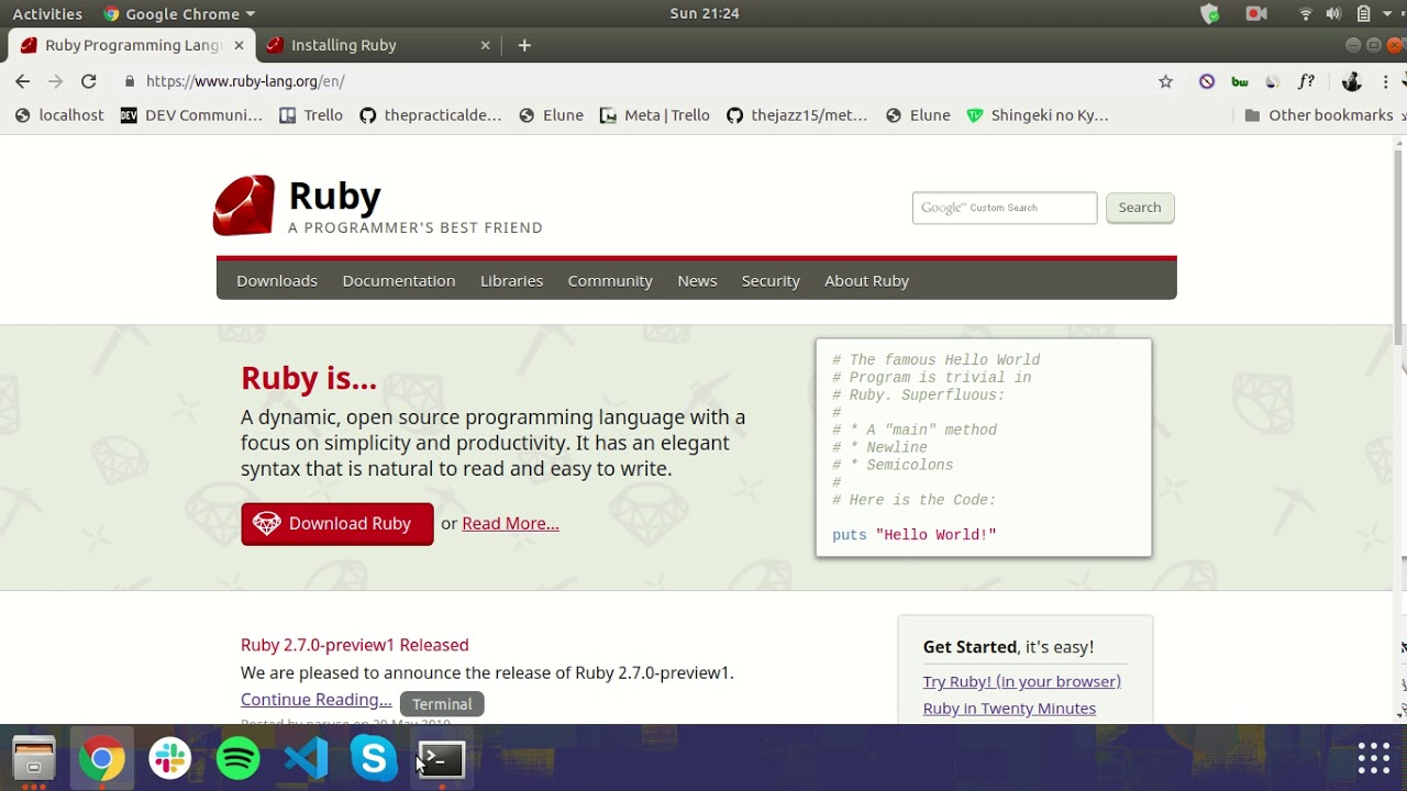 Ruby Programming 1 Introduction To Ruby Youtube
