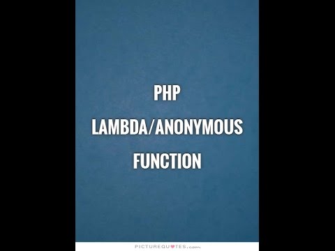 Php Lambda Anonymous Function In Hindi Youtube