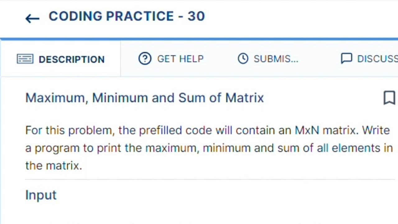 Maximum Minimum And Sum Of Matrix Ccbp Nxtwave Youtube