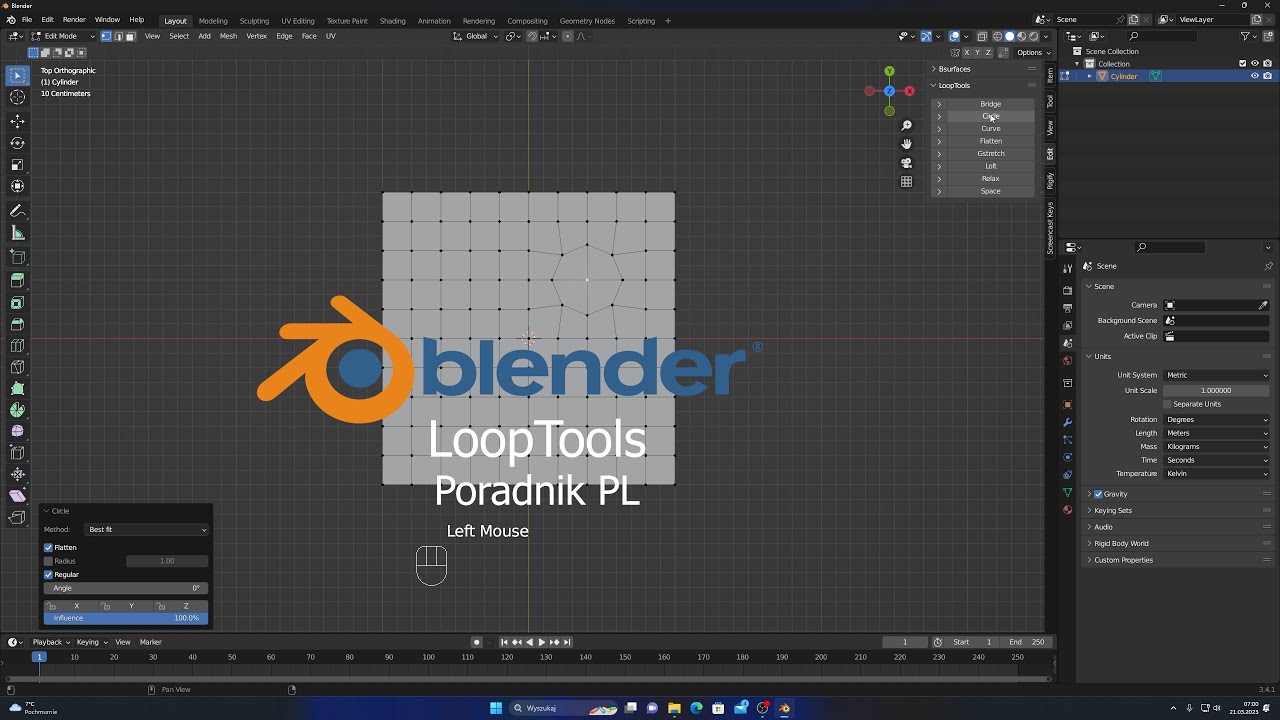 Blender Looptools Poradnik Pl Youtube