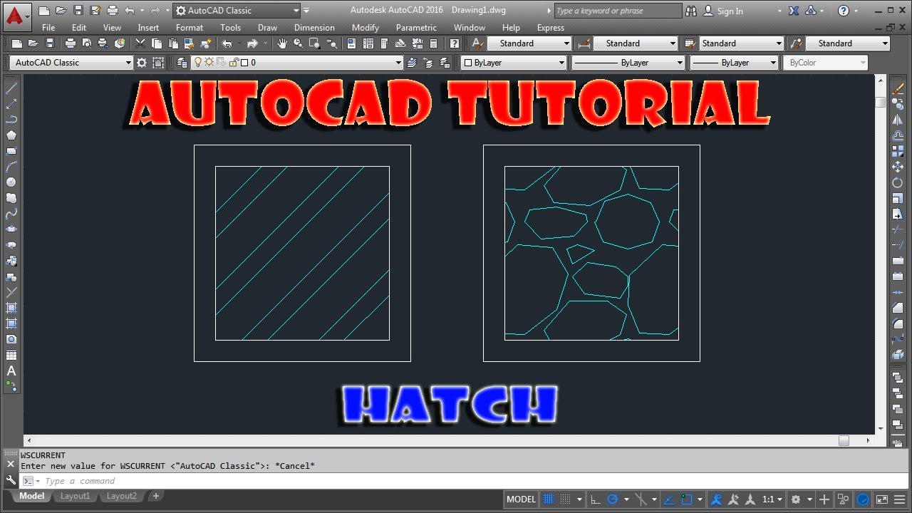 Tutorial Autocad Bahasa Indonesia Hatch Arsiran Youtube