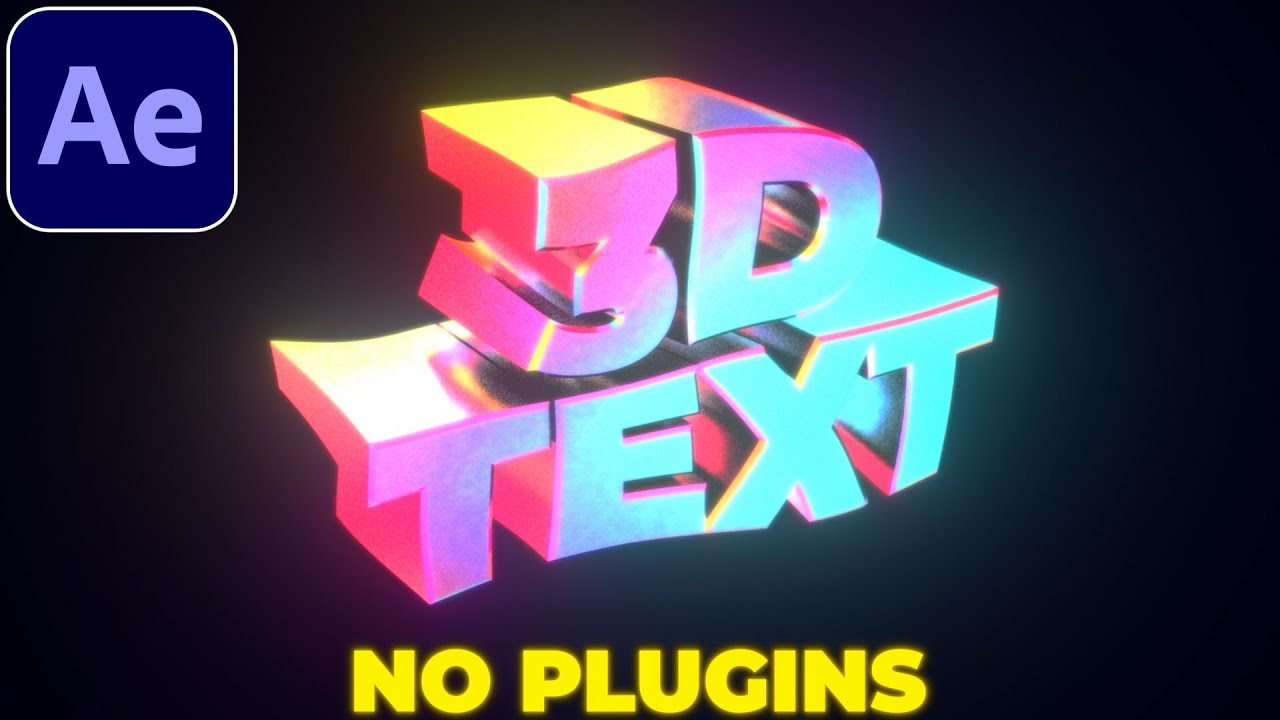 3d Text Tutorial In After Effects No Plugins 3d Text Animation