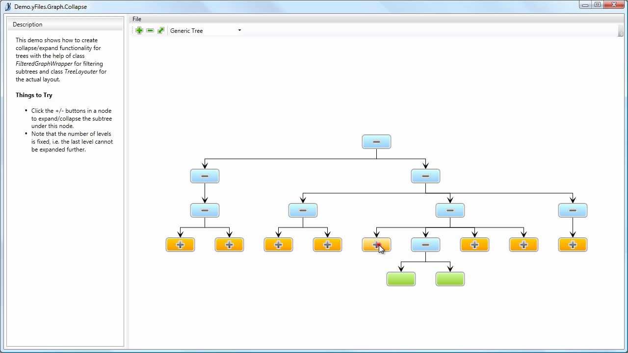 Collapsible Tree Demo Yfiles Wpf Youtube