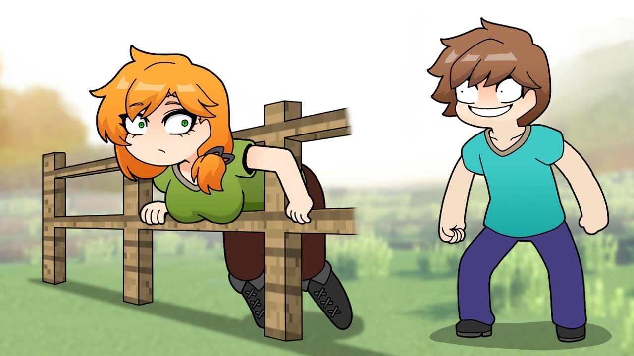 벽에 끼임 Steve I M Stuck Minecraft Anime Alex Is In Trouble Youtube