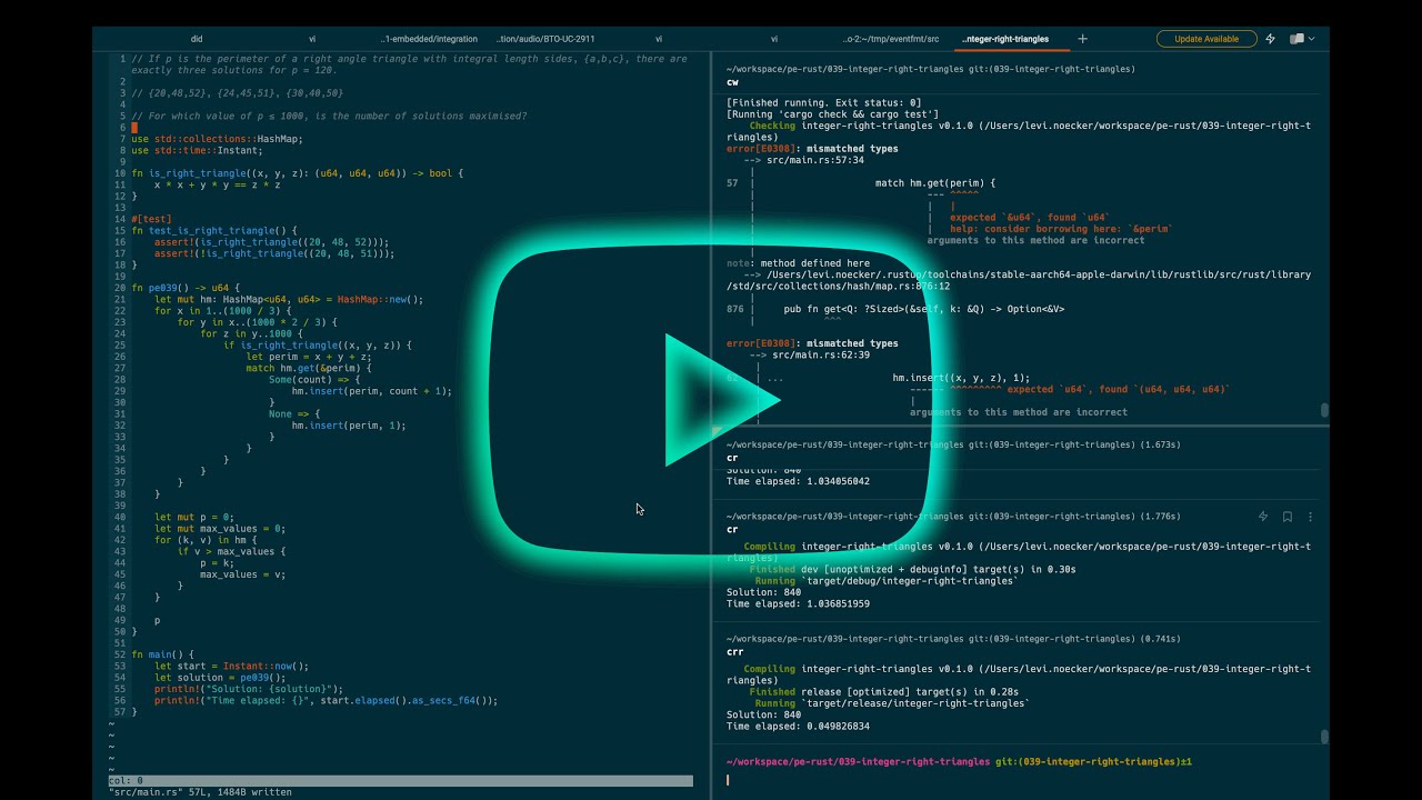 Projecteuler 039 Integer Right Triangles Youtube