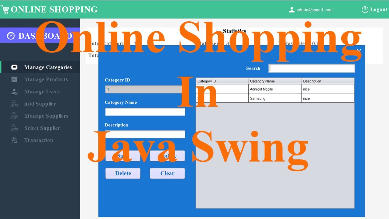 Online Shopping Management System In Java Netbeans Mysql Part 1