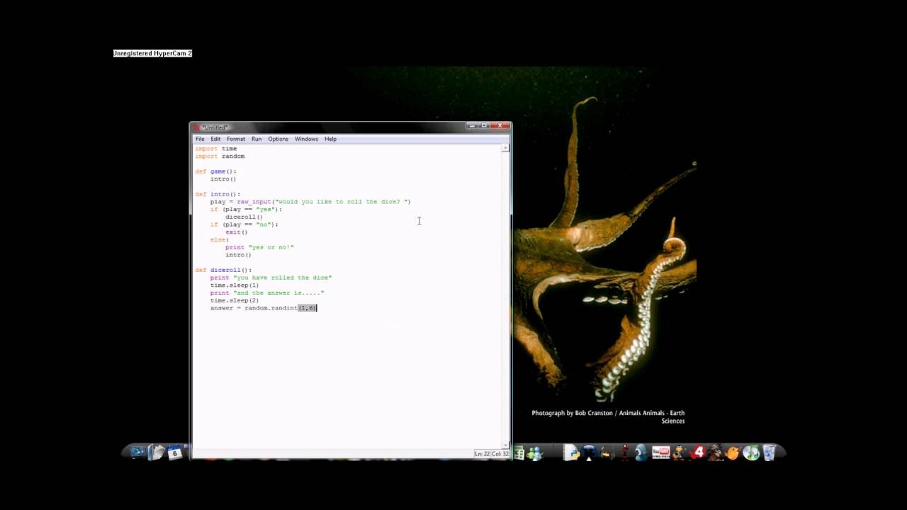 Python Dice Program Youtube