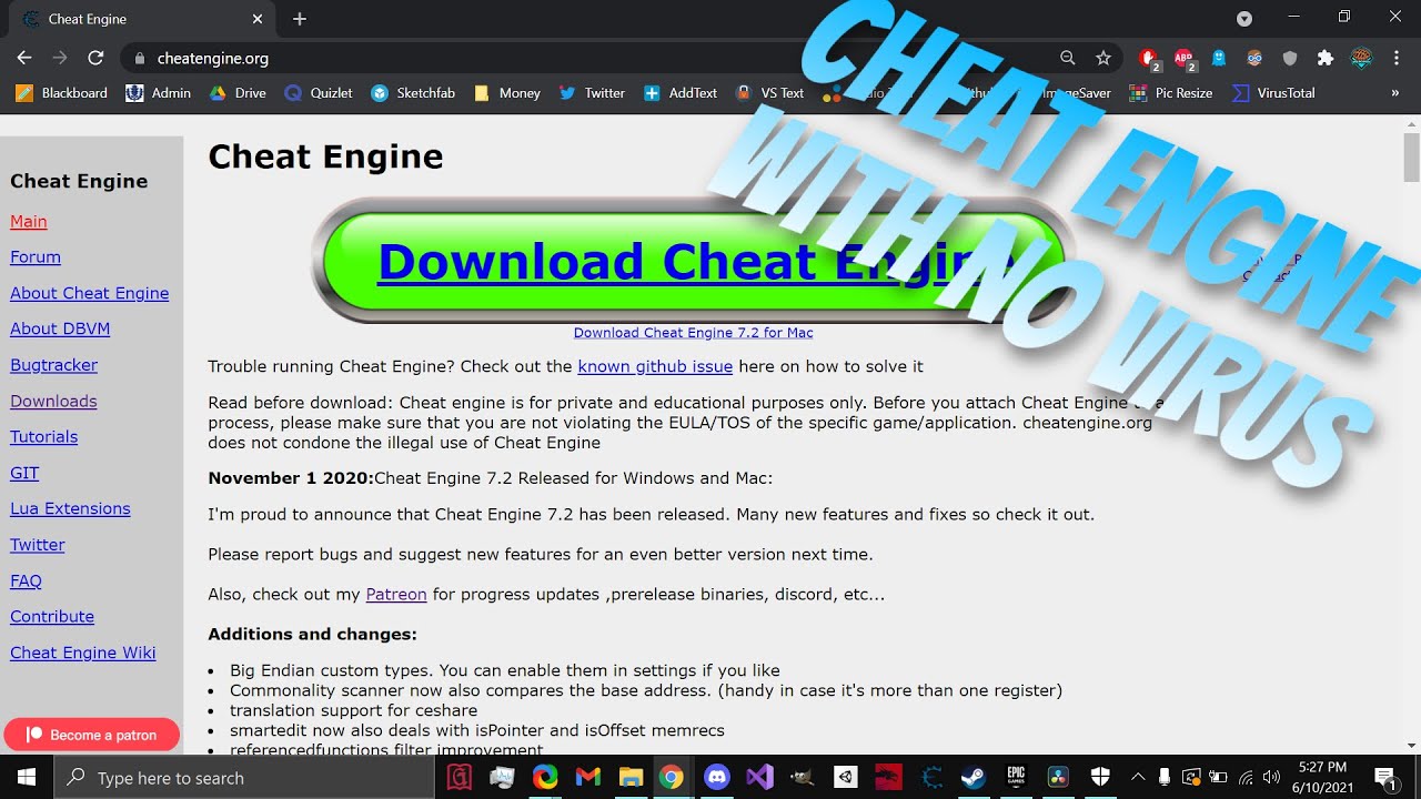 Download Cheat Engine 63 No Virus Download Cheat Engine