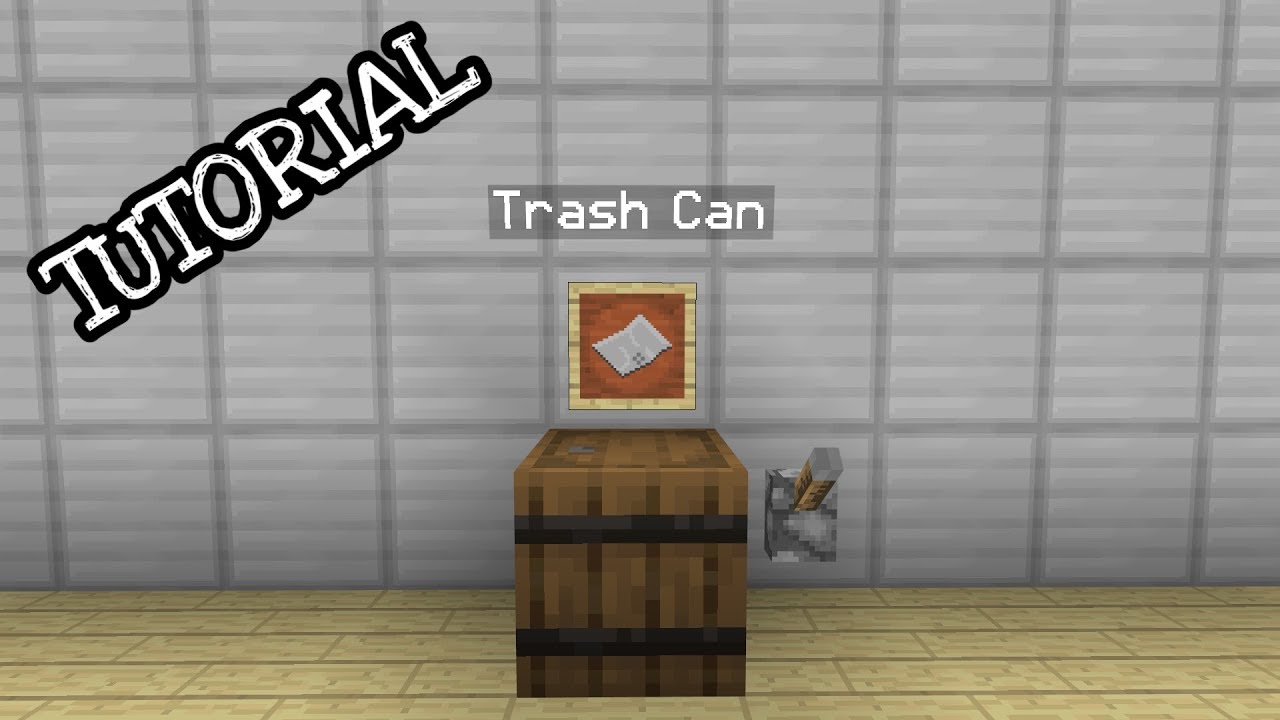 Working Trash Can Tutorial In Minecraft Bedrock Youtube