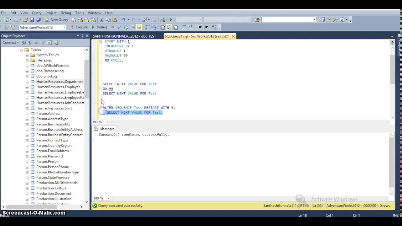 Sql Server Sequence Part2 Youtube