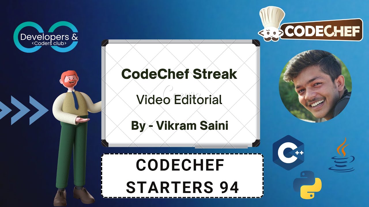 Codechef Streak Starters 94 Codechef Dcc Nit A Youtube