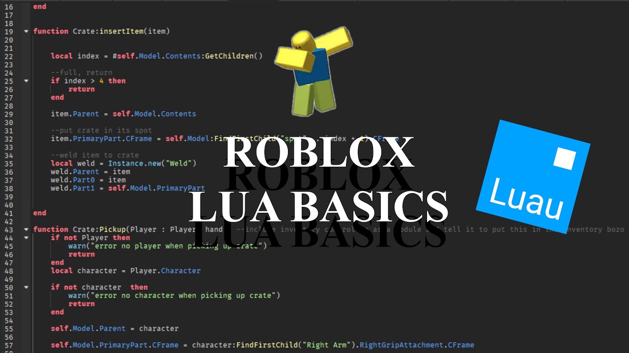 Roblox Lua Basics Tutorial Youtube