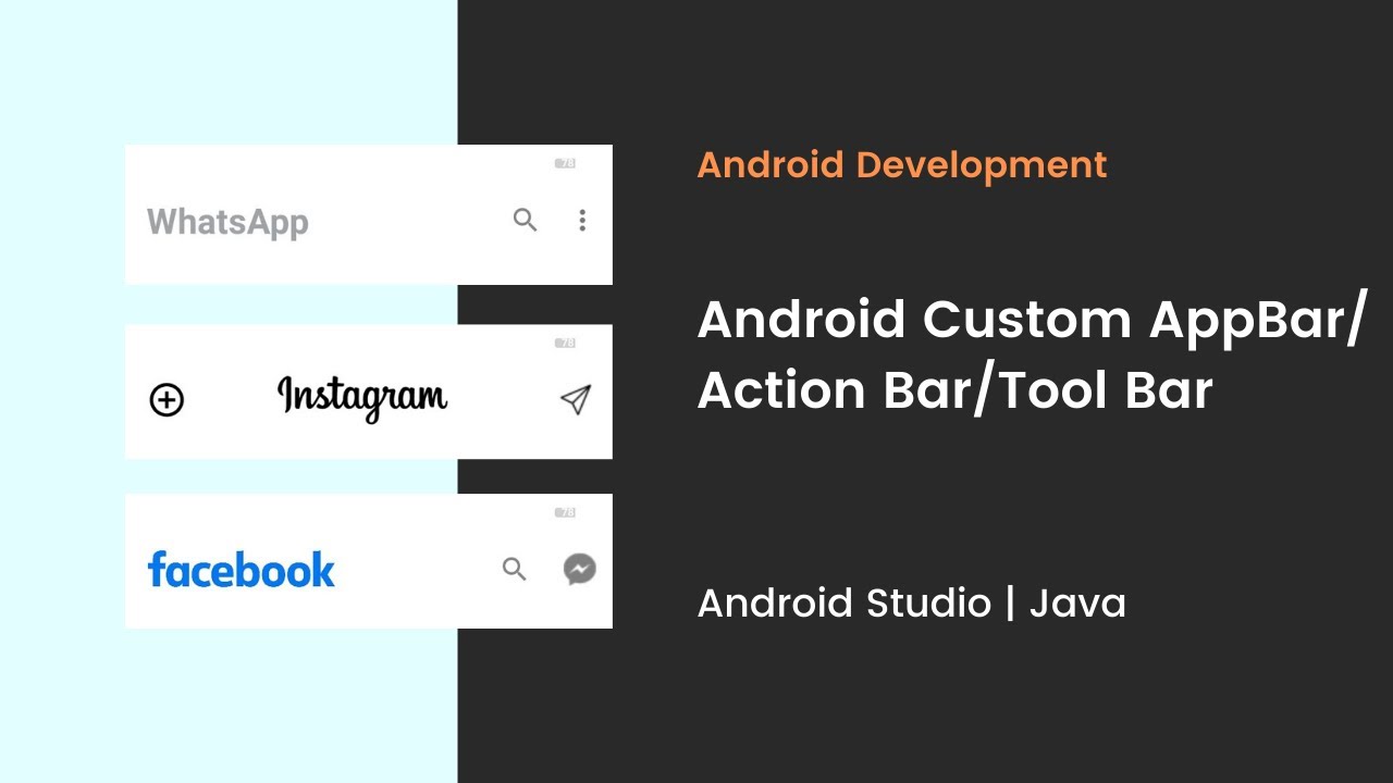 Android Custom Action Bar App Bar Tool Bar Android Studio Java