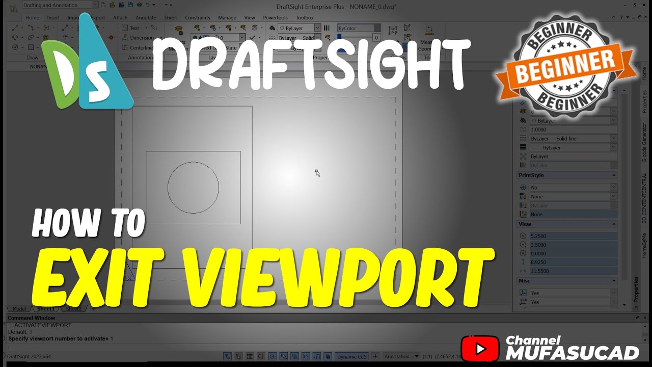 Draftsight How To Exit Viewport Youtube