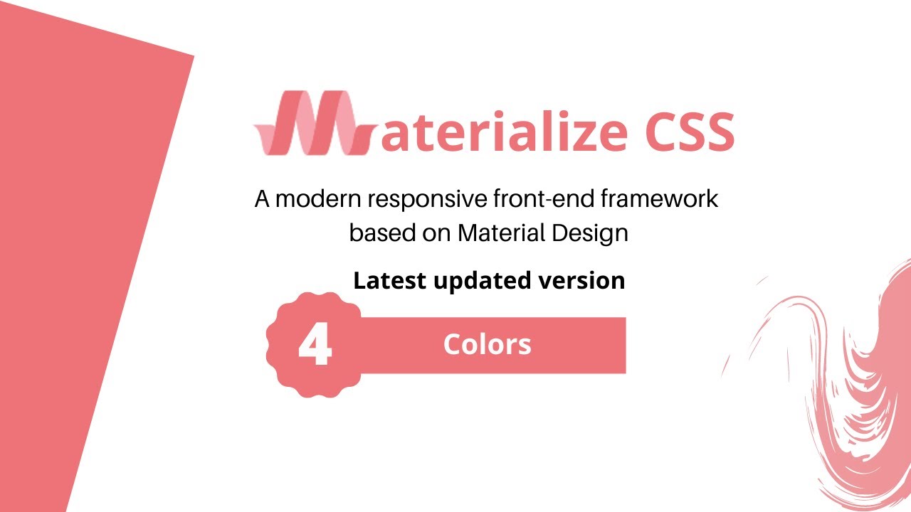 How To Use Colors In Materialize Css 4 Colors Youtube