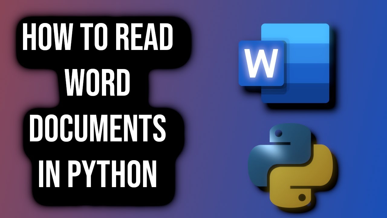 How To Read Word Documents In Python Youtube