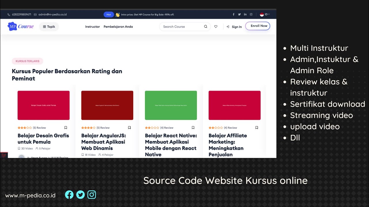 Source Code Web Kursus Online Demo Youtube