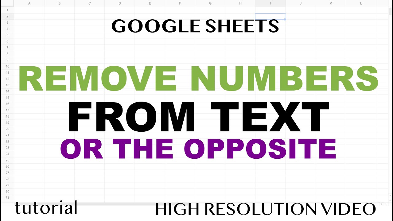 How To Remove Numbers From Text In Google Sheets Youtube