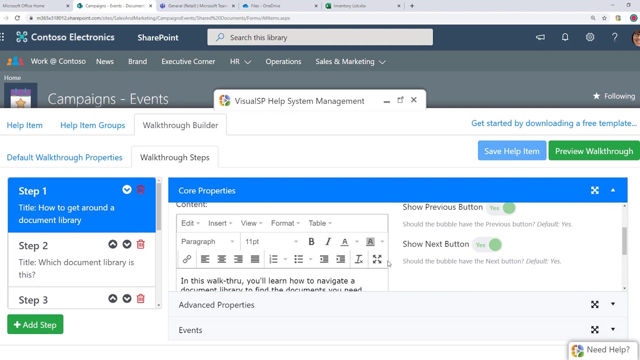 Visualsp Introduction Overview In Context Help And Training Simple