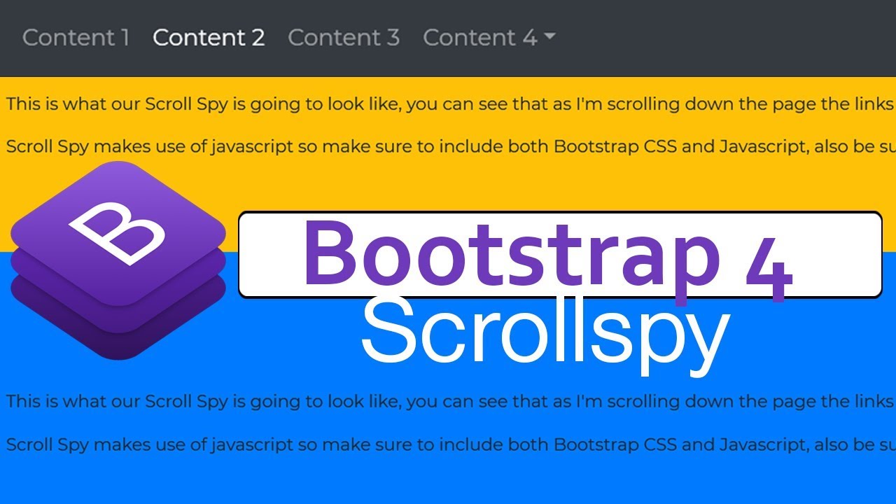 Bootstrap 4 Scrollspy Tutorial Youtube