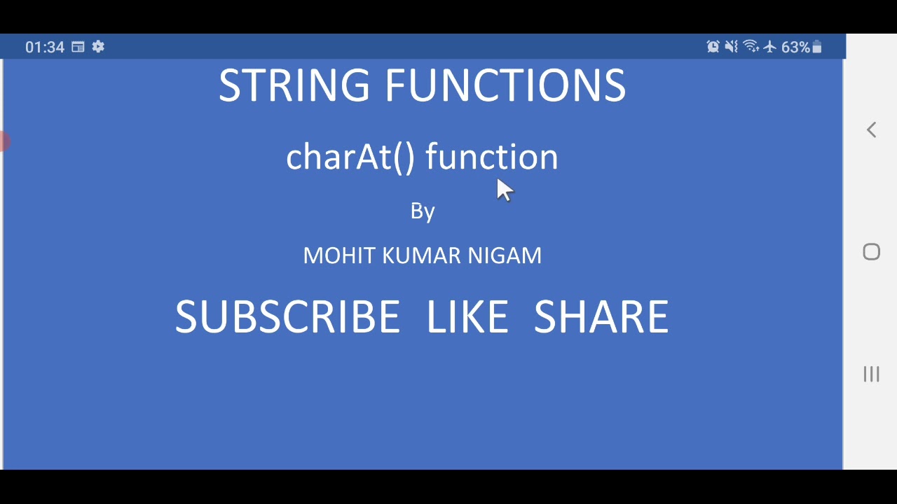 Charat Function In Java Youtube