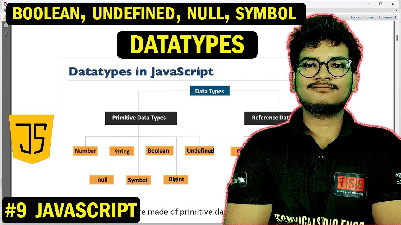 Javascript 9 Boolean Undefined Null Symbol Datatypes In