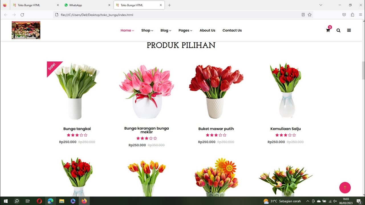 Website Toko Bunga Html Source Code Gratis Youtube
