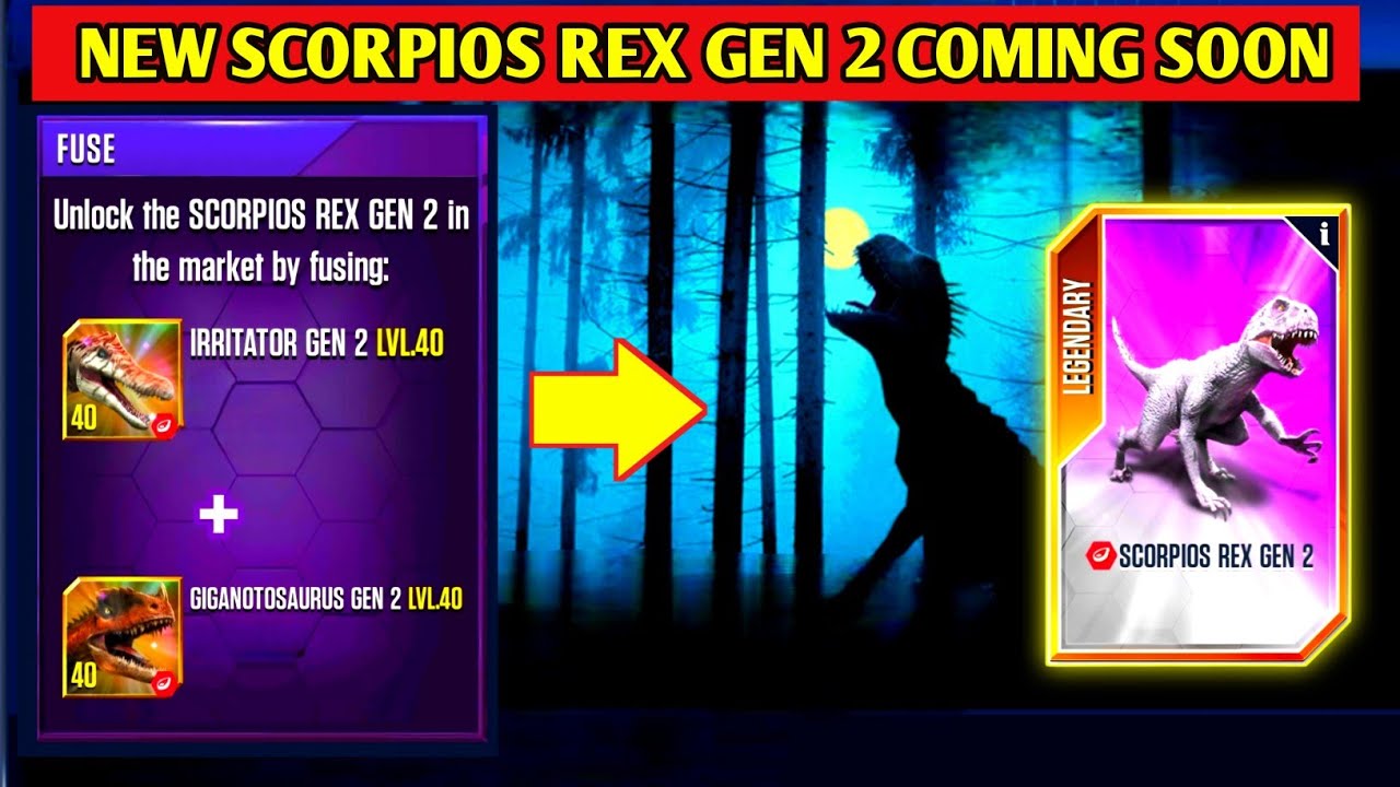 Confirmed New Scorpios Rex Gen 2 Coming Soon In The Game Jurassic