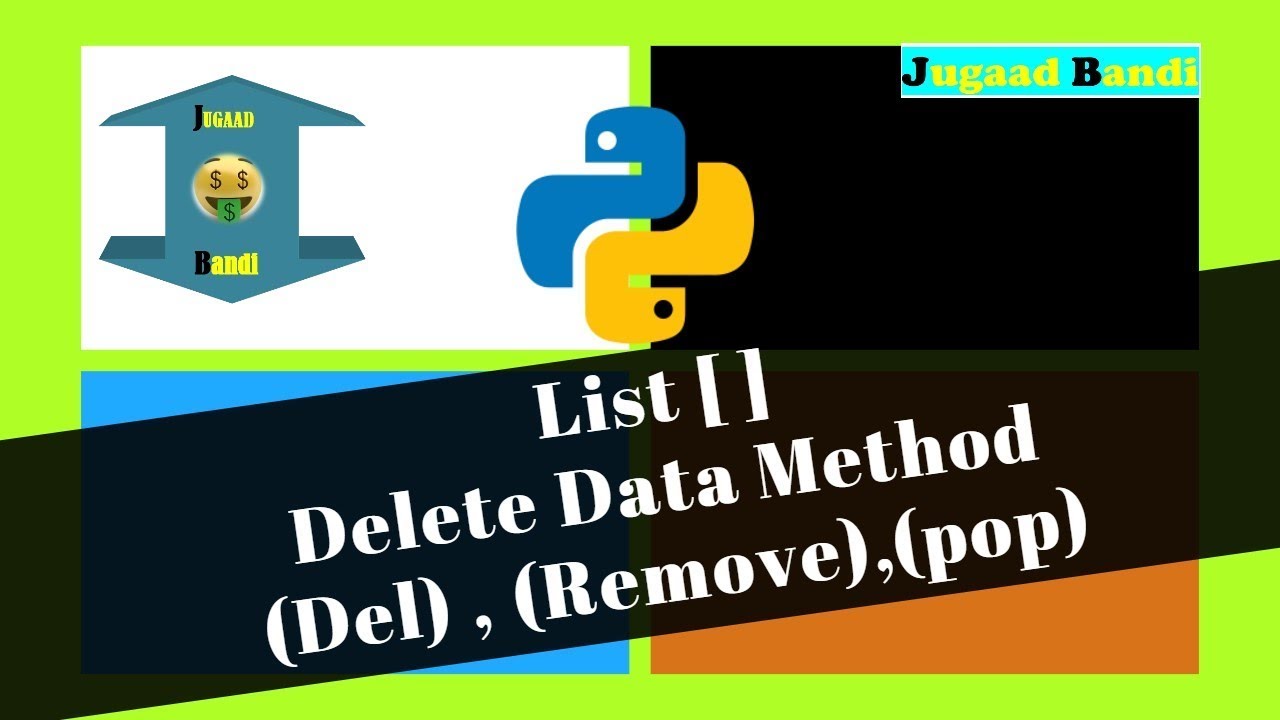 Python Tutorial Delete Data From List Method Del Pop Remove