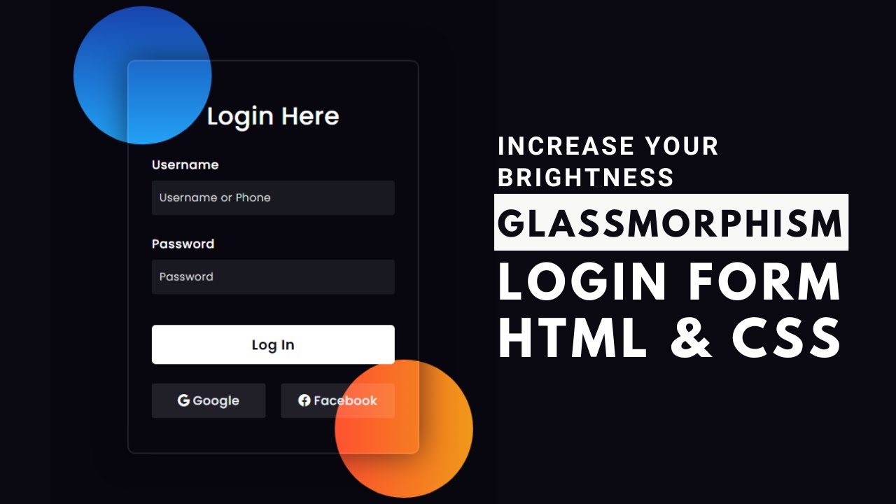 Creating A Glassmorphism Login Form With Html And Css Youtube