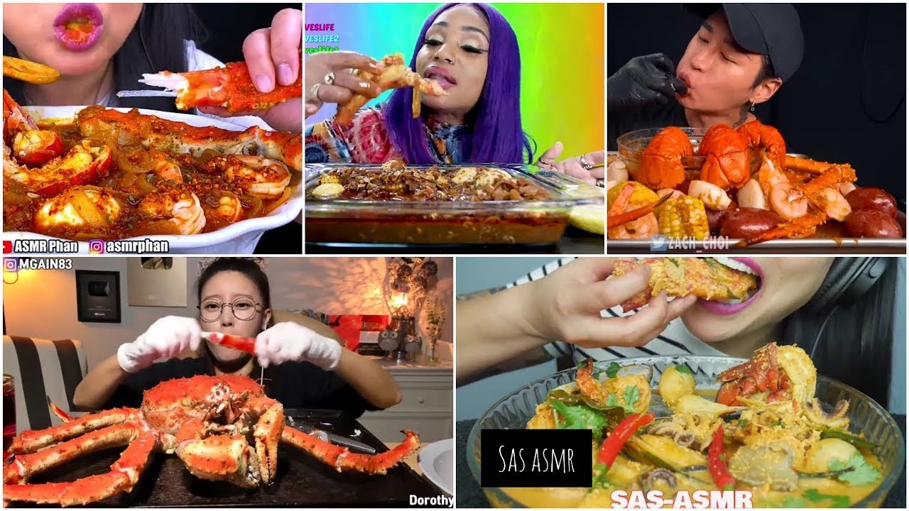 Seafood Asmr Mukbang Compilation Youtube