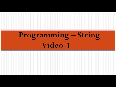 String Part1 Youtube