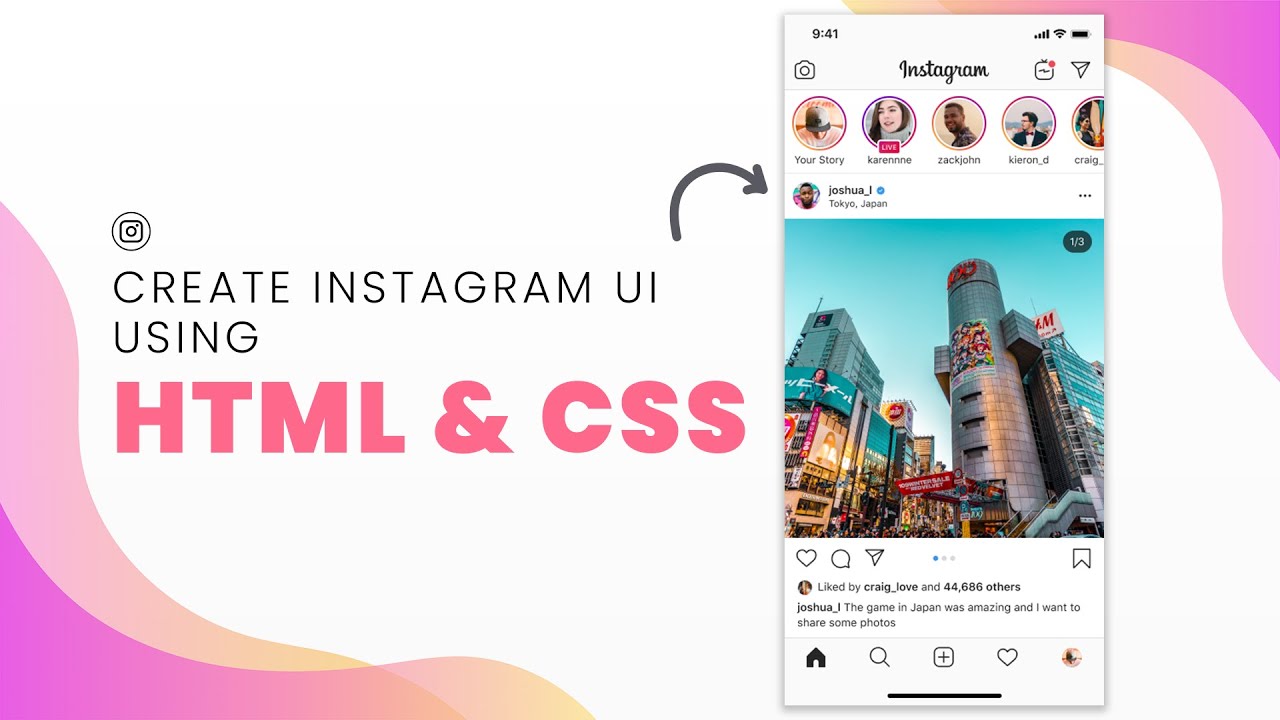 Instagram Ui Clone Using Html Css Youtube