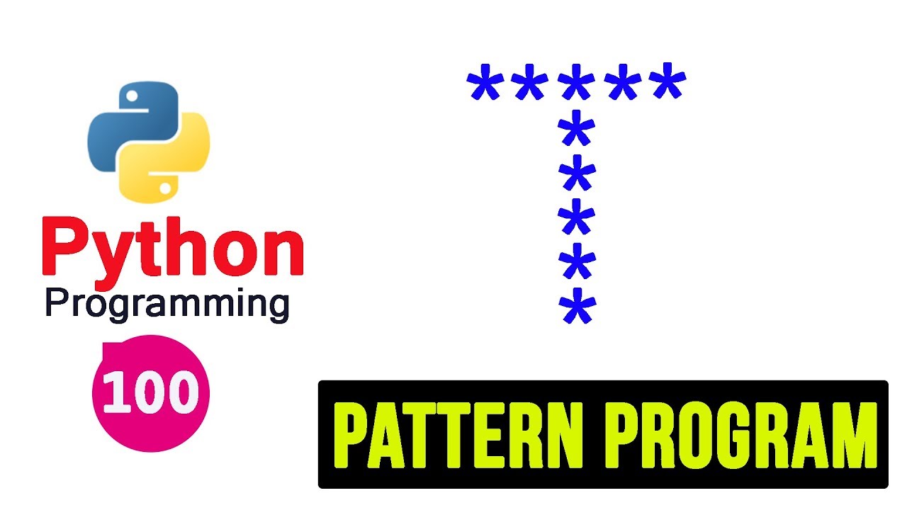 Python Pattern Programs Printing Stars In T Shape Youtube