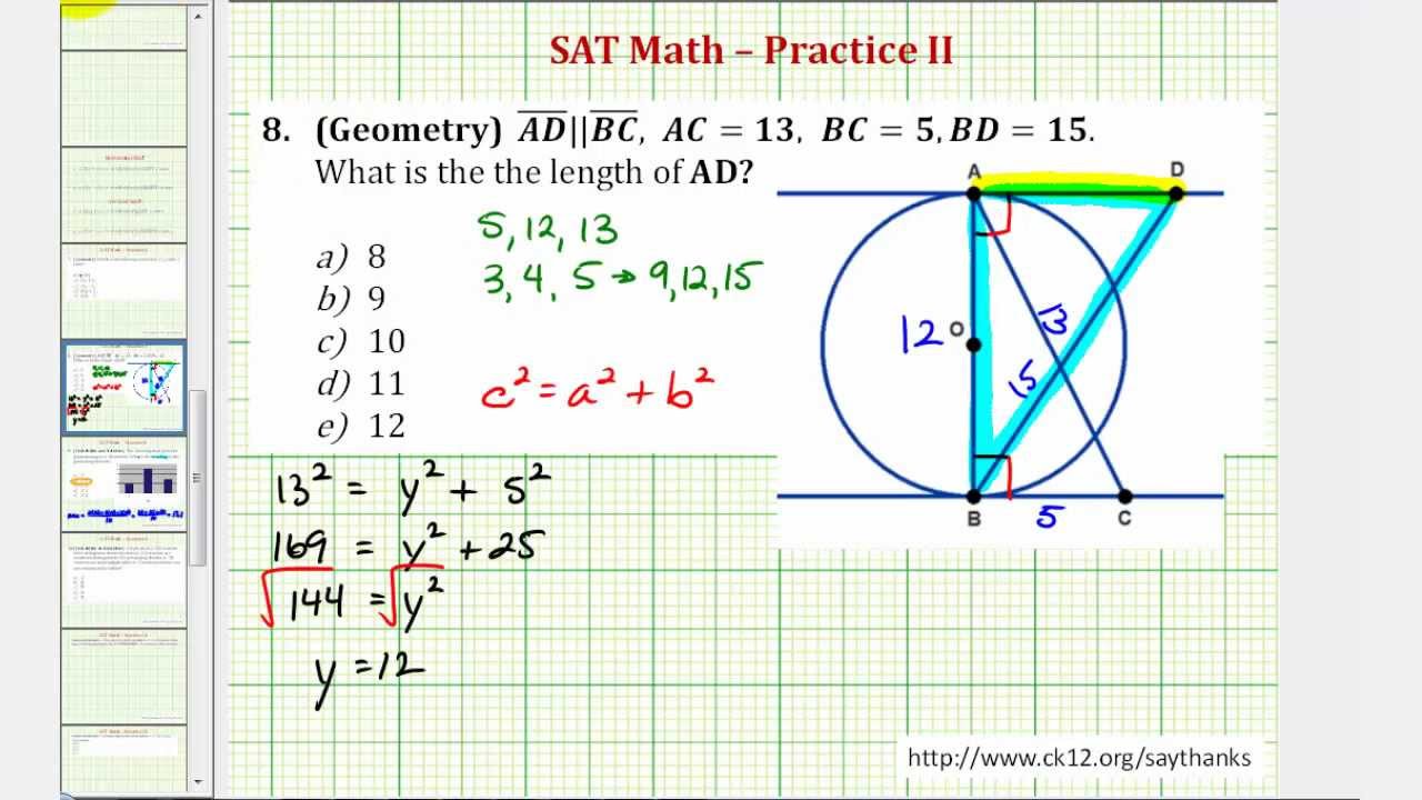 Sat Math Geometry Practice 2 8 Youtube