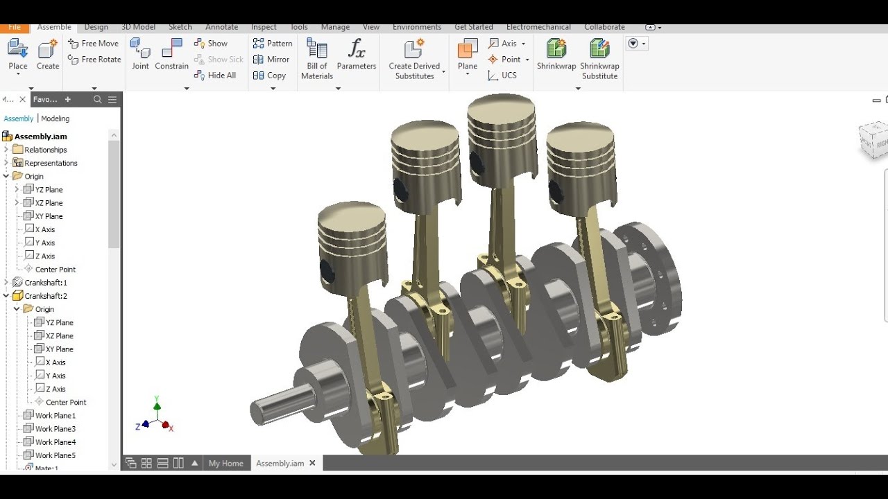 Video Tutorial Engine Assembly And Motion With Autodesk Inventor