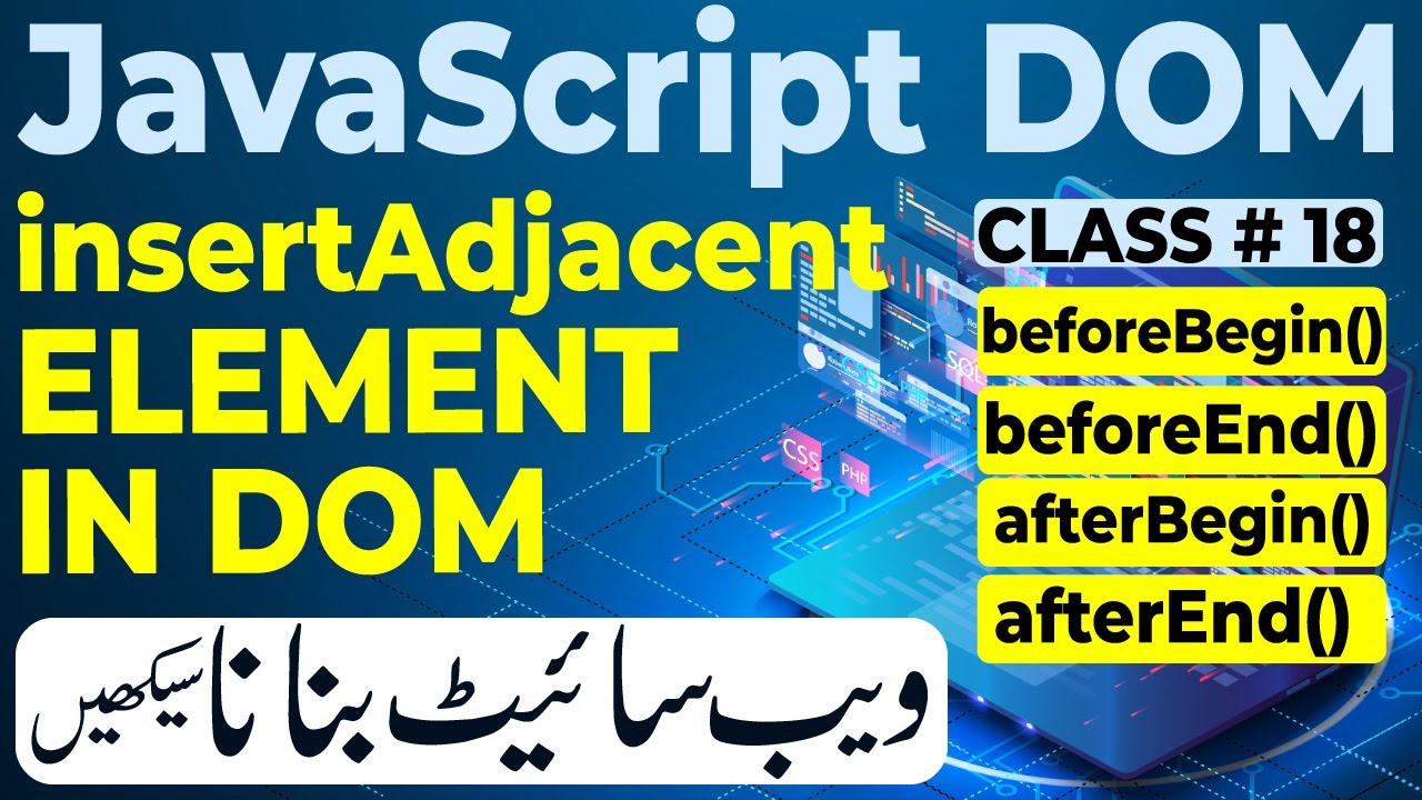 Insertadjacent Element Dom Javascript Dom Tutorial Course In Urdu