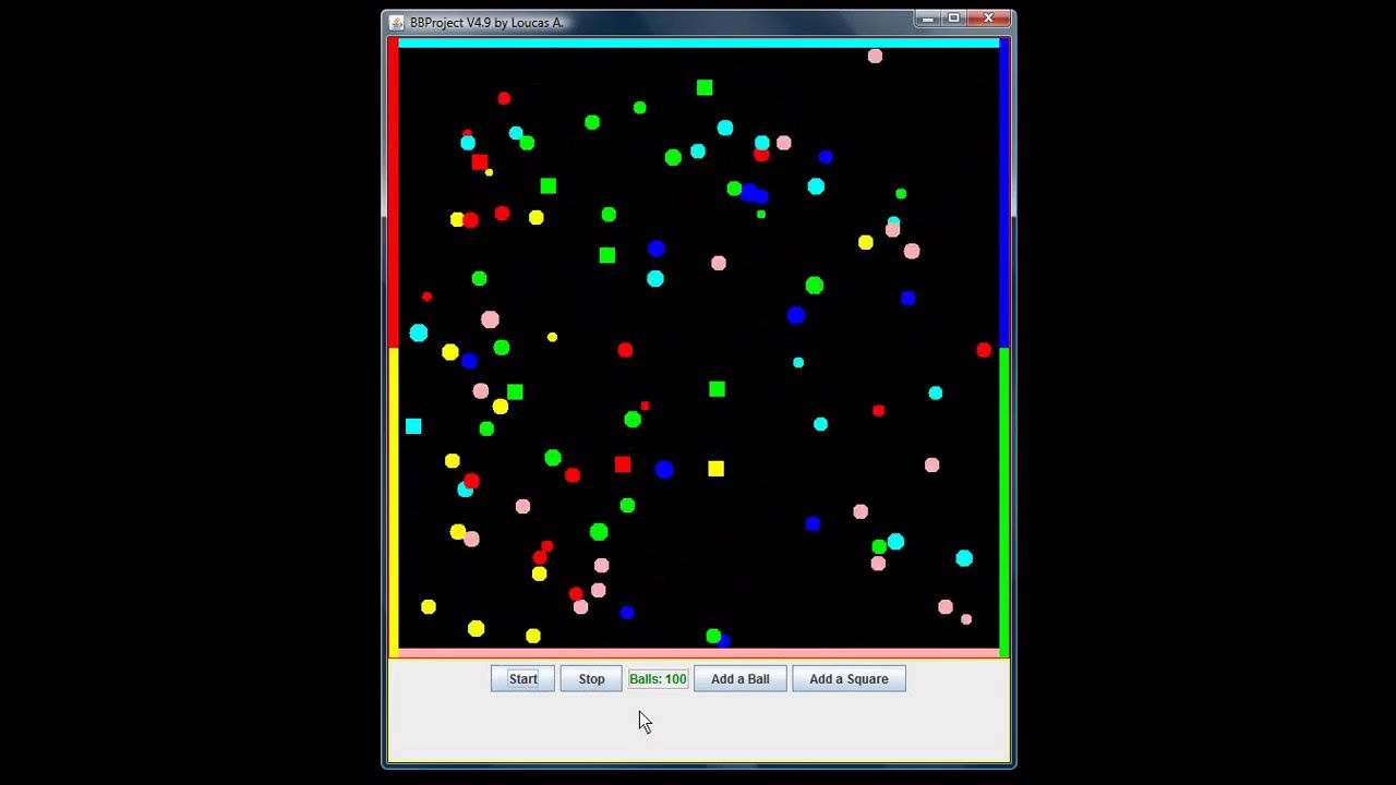 Bouncing Balls With Square Obstacles Java Youtube