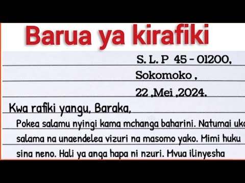 Barua Ya Kirafiki Kuandika Barua Ya Kirafiki Barua Ya Mwaliko Youtube