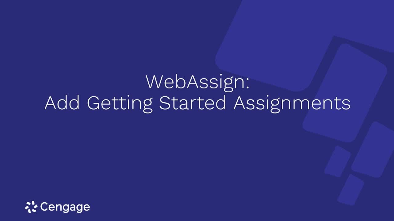 Webassign Add Getting Started Assignments Youtube