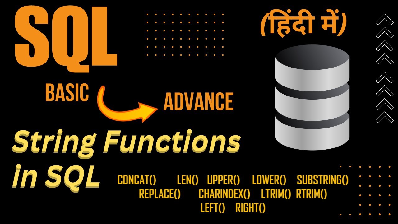String Functions In Sql Sql Tutorials In Hindi Youtube