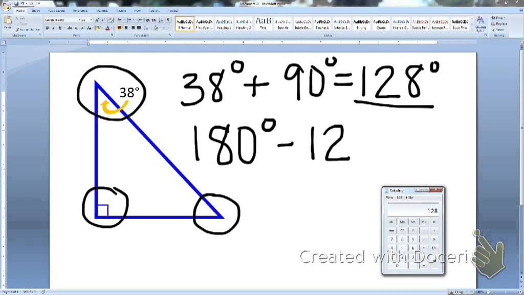Finding Missing Angles In Triangles Youtube