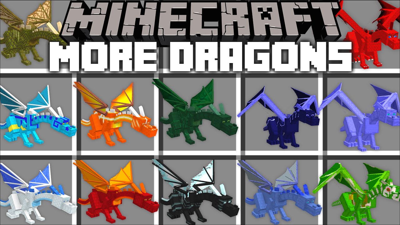 Minecraft More Dragons Mod Ride All Types Of Dragons From Train You