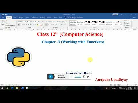 Class 12th Python Function Chapter 3 Youtube