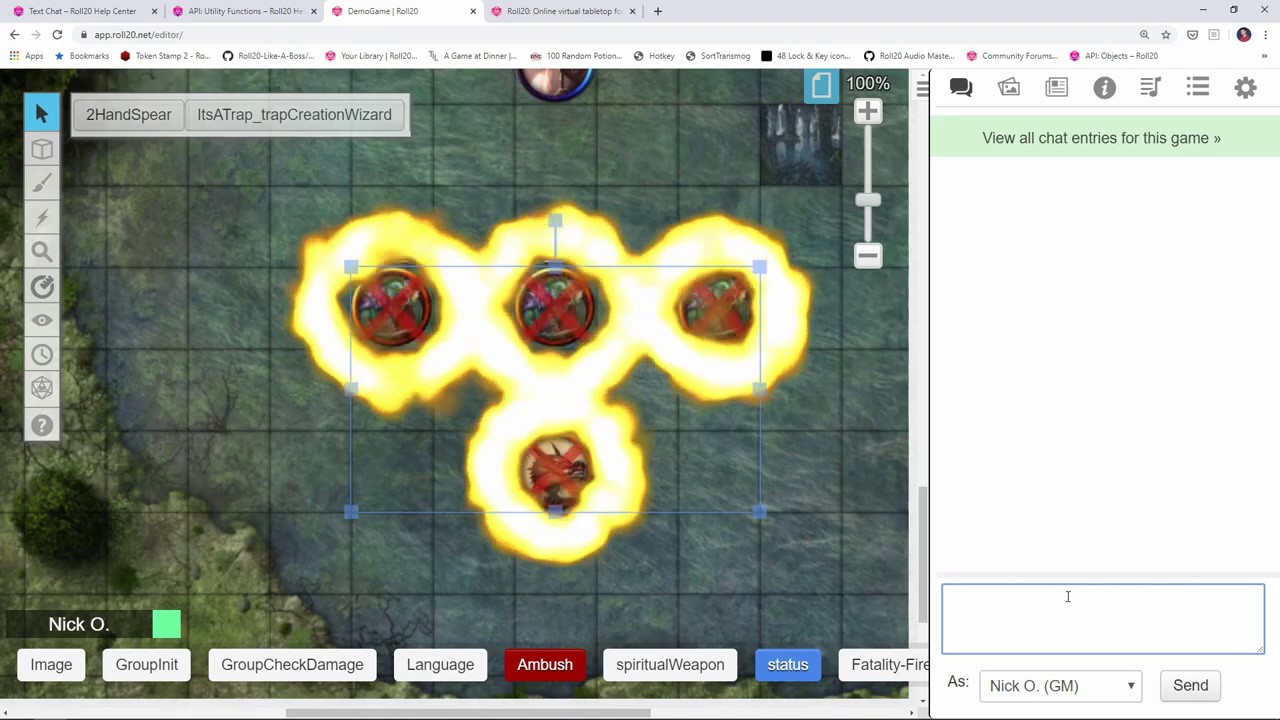 Applying Special Effects To Multiple Tokens A Roll20 Api Scripting