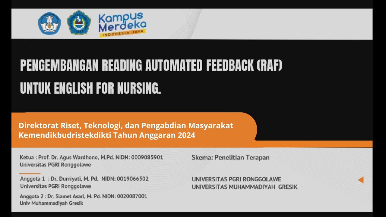 Pengembangan Reading Automated Feedback Raf Untuk English For Nursing