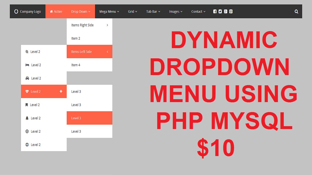 How To Make Dynamic Drop Down Menu In Php Mysql Youtube