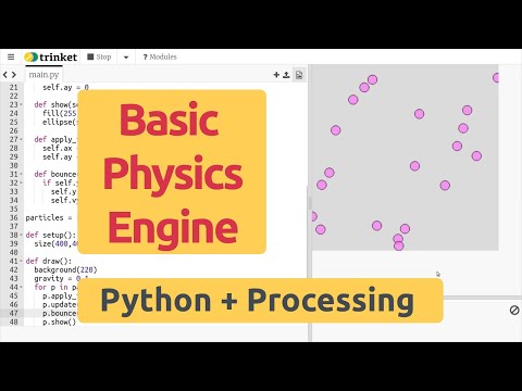 Processing In Python Mode A Basic Physics Engine Youtube
