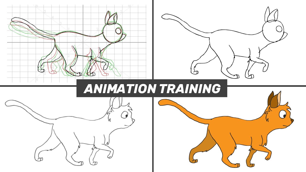 Animation Exercise The Walking Cat Walk Cycle Youtube