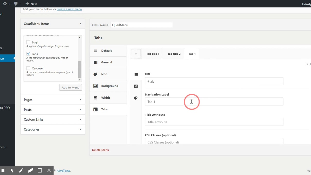 Quadmenu Add Tab Mega Menu Youtube